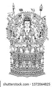Thousand Hands Guanyin Vector: vector de stock (libre de regalías ...