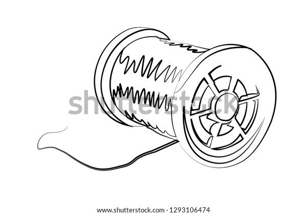 Thread Contour Vector Illustration Isolated Stock Vector (Royalty Free ...