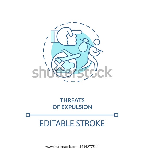 Threats Expulsion Blue Concept Icon Illegal Stock Vector (Royalty Free ...
