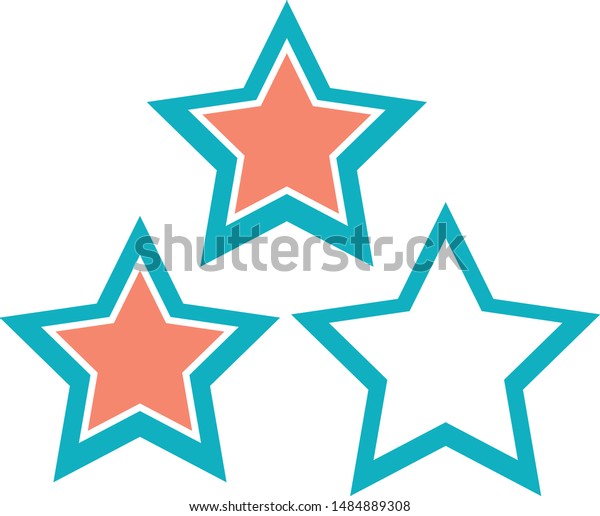 Three 3 Star Rating Trendy Icon Stock Vector (Royalty Free) 1484889308 ...