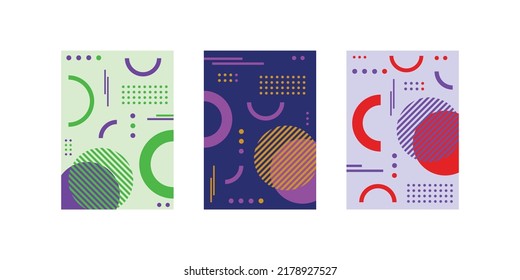 Three Abstract Geometric Cover Design Set Stock Vector (Royalty Free ...