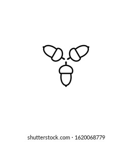 Three Acorn Black Line Logo Isolated Stock Vector (Royalty Free ...