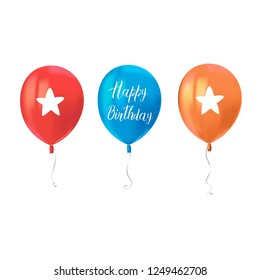 Three Air Flying Balloons Isolated On Stock Vector (Royalty Free ...