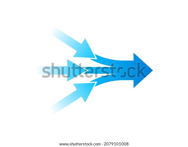 Three Arrow Converging Icon Clipart Image Stock Vector (Royalty Free ...