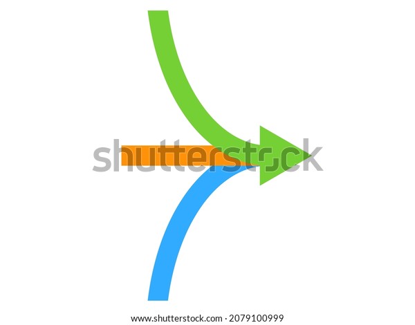 Three Arrow Merging Icon Clipart Image Stock Vector (Royalty Free ...