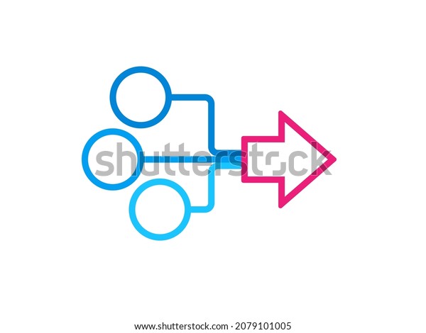 Three Arrow Merging Icon Clipart Image Stock Vector (Royalty Free ...