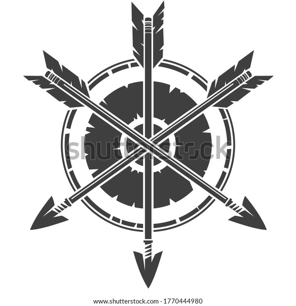Three Arrows Shield Abstract Medieval Composition Stock Vector (Royalty ...