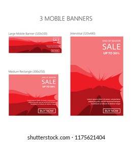 Three Banners Mobile Phone Large Mobile Stock Vector (Royalty Free ...