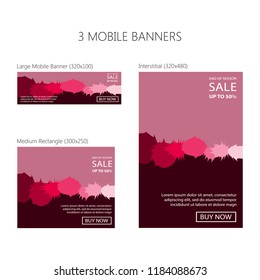 Three Banners Mobile Phone Large Mobile Stock Vector (Royalty Free ...