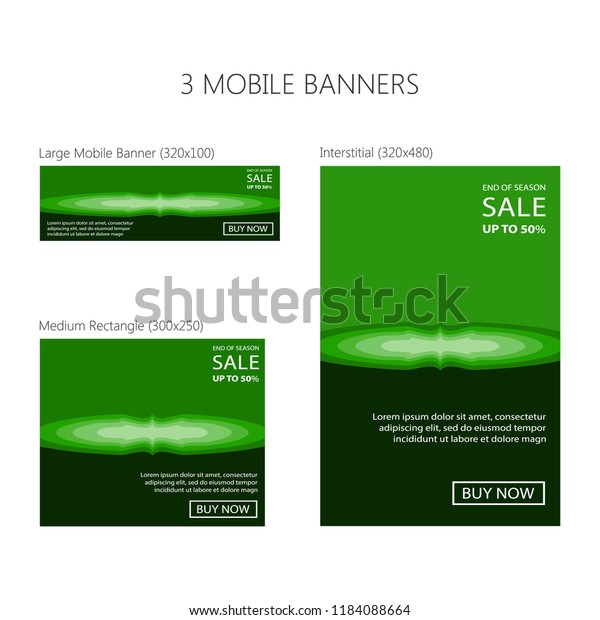 Three Banners Mobile Phone Large Mobile Stock Vector (Royalty Free ...