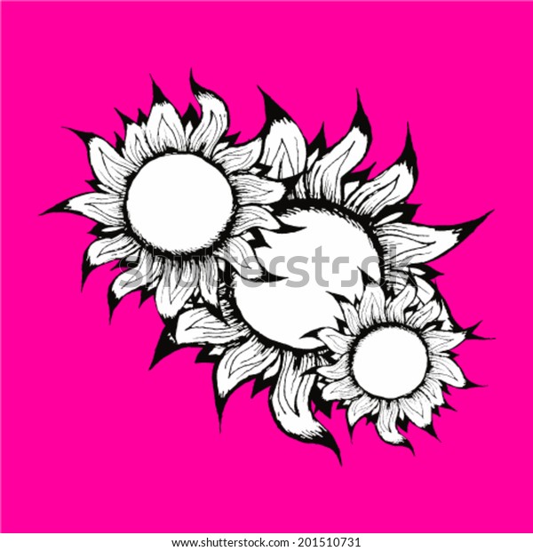 Three Beautiful Flowers Vector Illustration Stock Vector (Royalty Free ...