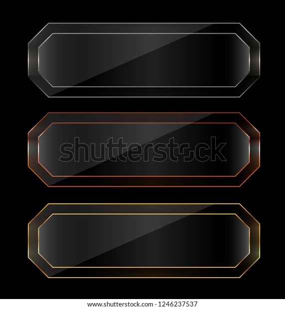 Three Black Buttons Infographic Stock Vector (Royalty Free) 1246237537 ...