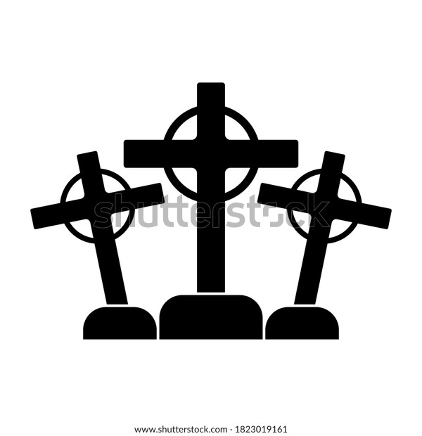 Three Black Crosses On White Background Stock Vector (Royalty Free ...