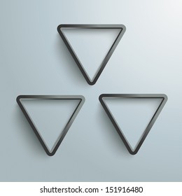 Three Black Triangles On Grey Background Stock Vector (Royalty Free ...