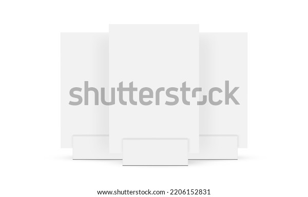 Three Blank Table Tents Front View Stock Vector (Royalty Free ...