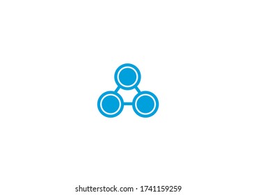 Three Blue Circle Logo Design Concept Stock Vector (Royalty Free ...
