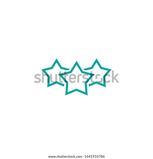 Three Blue Stars Icon Simple Flat Stock Vector (Royalty Free ...