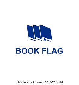 Three Books Shaped Flag Logo Template Stock Vector (Royalty Free ...