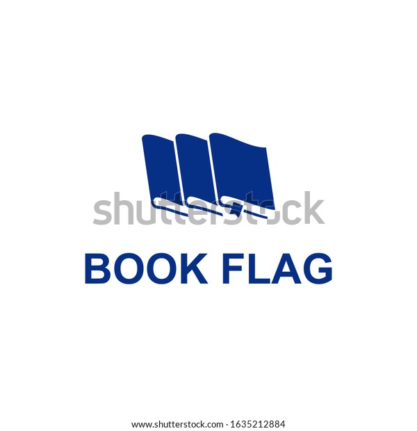 Three Books Shaped Flag Logo Template Stock Vector (Royalty Free ...