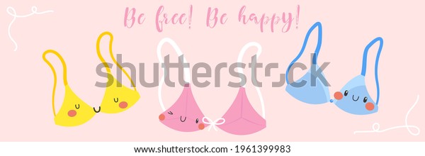 Three Bras Smiles Collection Cute Womens Stock Vector (Royalty Free ...