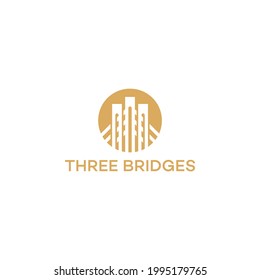 Three Bridges Simple Logo Business Company Stock Vector (Royalty Free ...