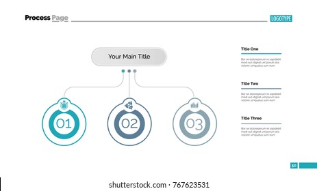 Three Ideas Process Chart Slide Template: vector de stock (libre de ...
