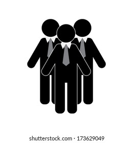 Three Businessman Silhouettes Vector Icon Stock Vector (Royalty Free ...