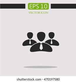 Three Businessman Silhouettes Vector Icon Stock Vector (Royalty Free ...
