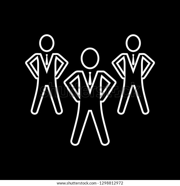 Three Businessmen Line Art Icon Vector Stock Vector (Royalty Free ...