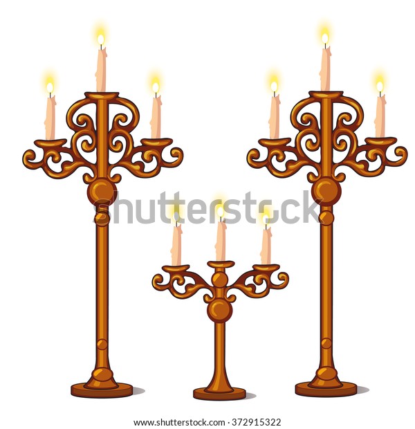 Three Candle Holder Candles Vector Stock Vector (Royalty Free ...