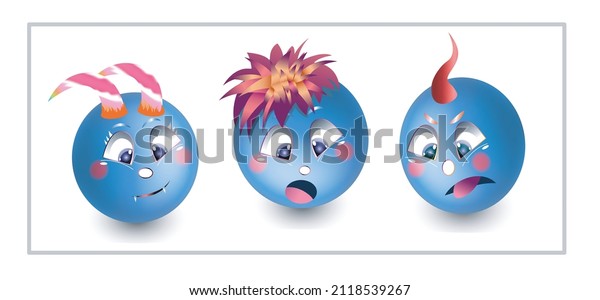 Three Cartoon Characters Book Illustration Blue Stock Vector (Royalty ...