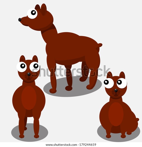 Three Cartoon Dogs Different Poses Stock Vector (Royalty Free ...