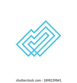 Three Check Line Outline Logo Vector Stock Vector (Royalty Free ...