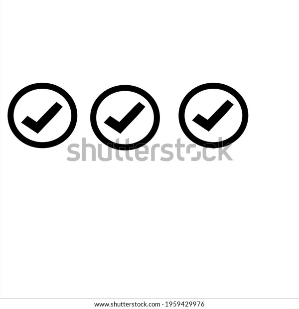 Three Check Symbols Inside Three Circles Stock Vector (Royalty Free ...