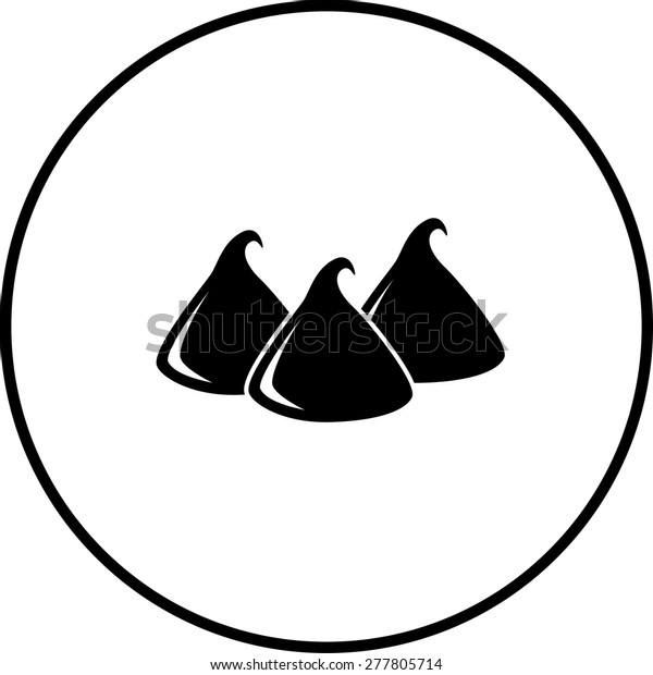 Three Chocolate Chips Morsels Symbol Stock Vector (Royalty Free ...