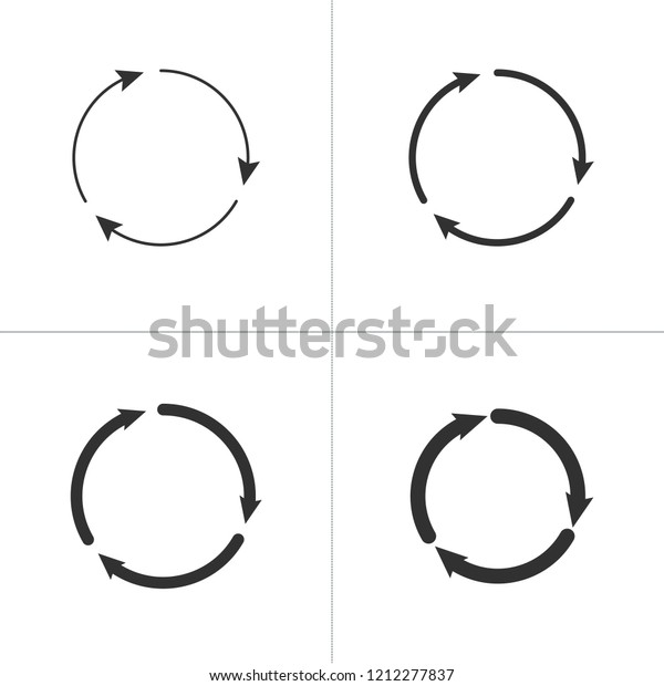 Three Circle Clockwise Arrows Black Icon Stock Vector (Royalty Free ... Three Circle Clockwise Arrows Black Icon Stock Vector (Royalty Free ...
