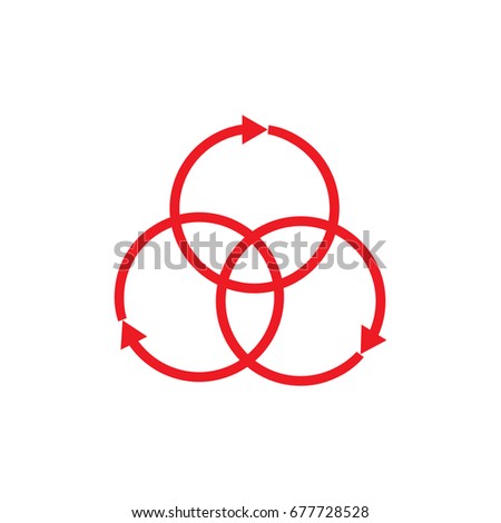 Three Circles Arrows Design Symbol Vector Stock Vector (Royalty Free ...