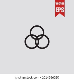 Three Circles Icon Trendy Isolated On Stock Vector (Royalty Free ...