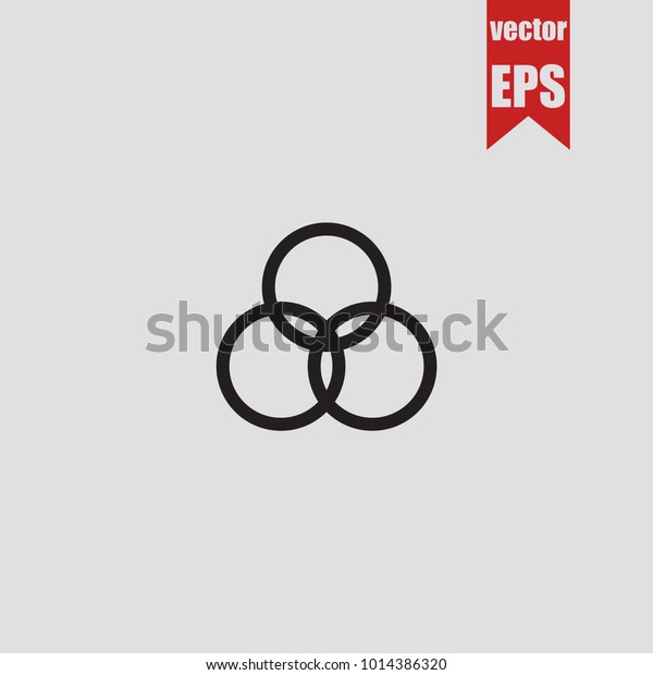 Three Circles Icon Trendy Isolated On Stock Vector (Royalty Free ...