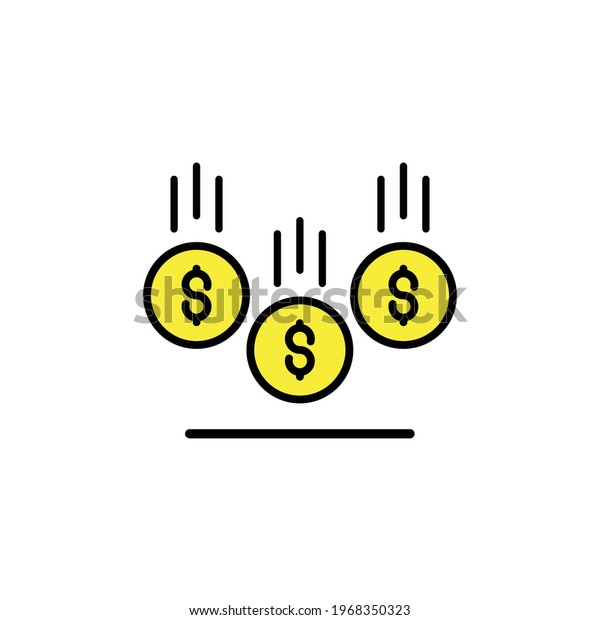 Three Coins Drop Illustration Modern Simple Stock Vector (Royalty Free ...