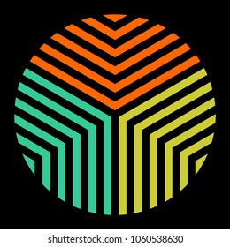 Three Color Vector Logo Striped Circle Stock Vector (Royalty Free ...