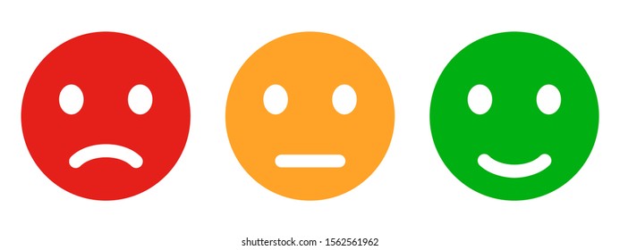 Three Colored Smilies Set Smiley Emotion Stock Vector (Royalty Free ...