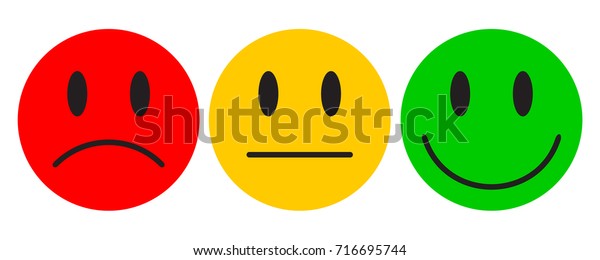 Three Colored Smilies Stock Stock Vector (Royalty Free) 716695744