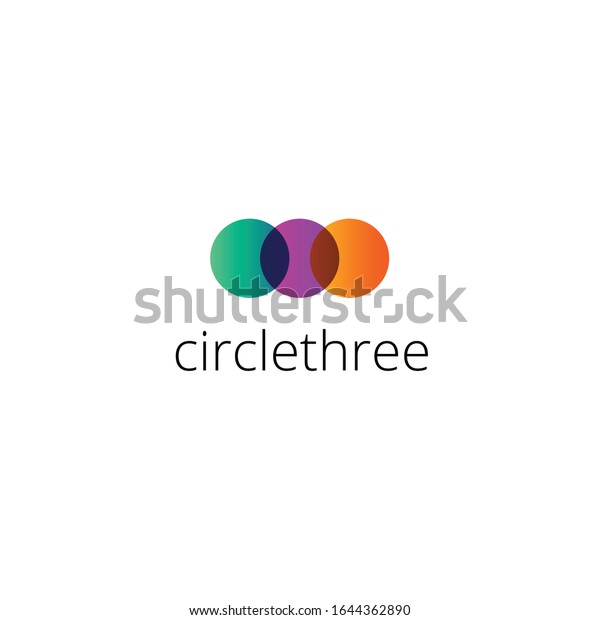Three Colorful Circle Connected Each Other Stock Vector (Royalty Free ...