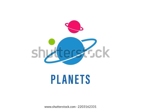 Three Colorful Planet Logo Design Template Stock Vector (Royalty Free ...