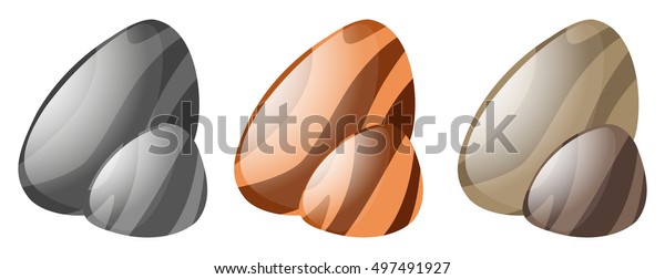 Three Colors Pebble Rocks Illustration Stock Vector (Royalty Free ...