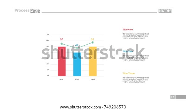 Three Columns Bar Chart Slide Template Stock Vector (Royalty Free ...