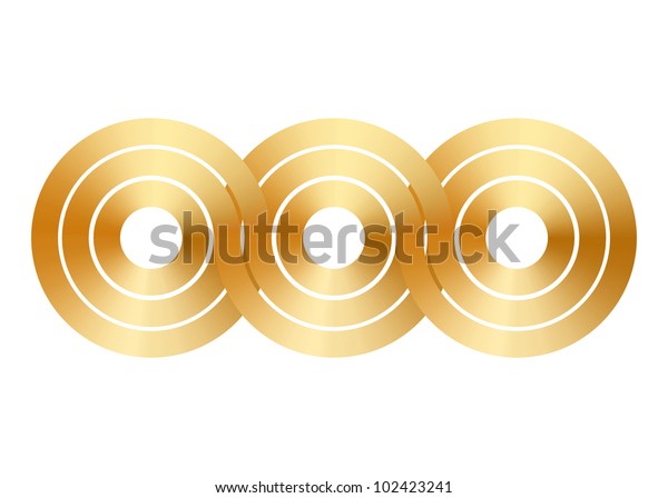 Three Connected Golden Rings Illustration Stock Vector (Royalty Free ...