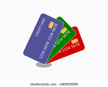 Three Credit Card Vector Isolated On Stock Vector (Royalty Free ...
