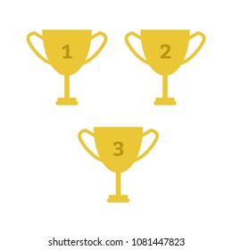 Three Cups Winner Prize Stock Vector (Royalty Free) 1081447823 ...
